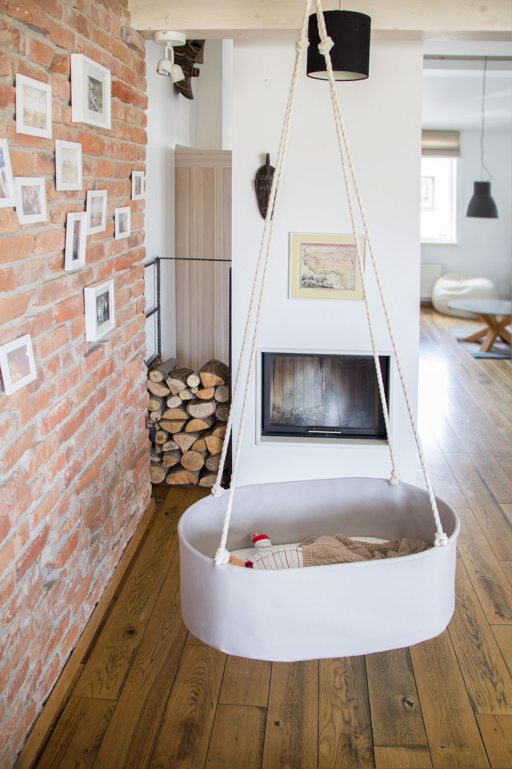 Hanging Baby Cradle | Light Grey - Swingy Nest