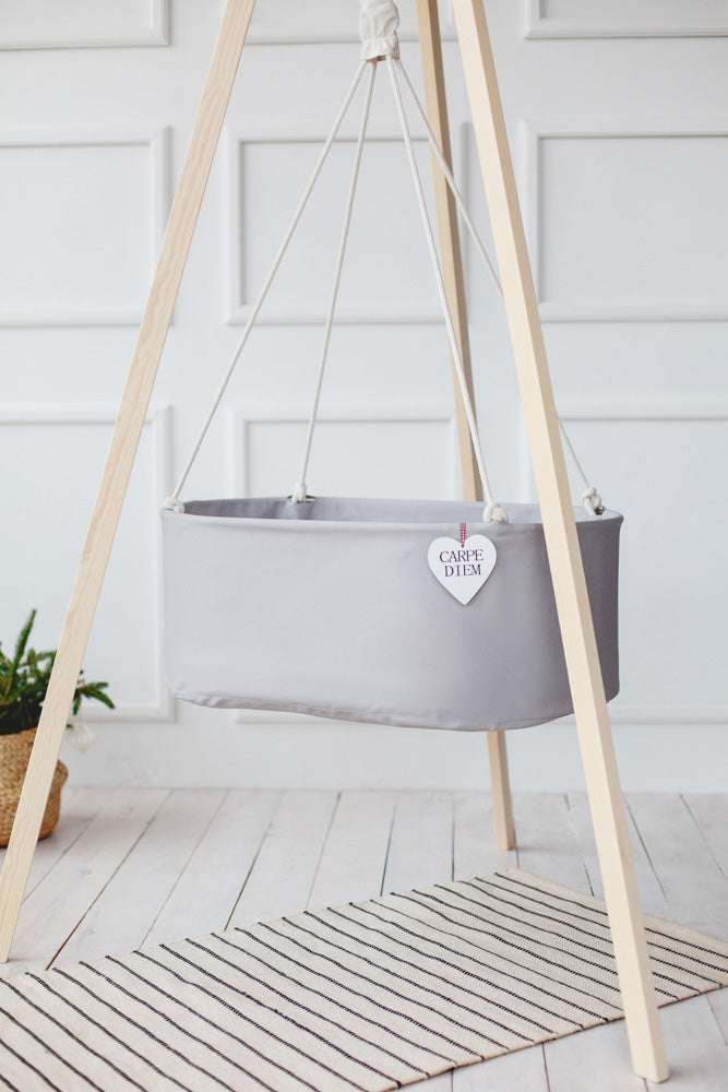 Hanging Baby Cradle | Light Grey - Swingy Nest